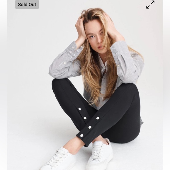 rag & bone | Pants & Jumpsuits | Rag Bone Black Simone Snap Front Pant Stretchy Cigarette Style ...